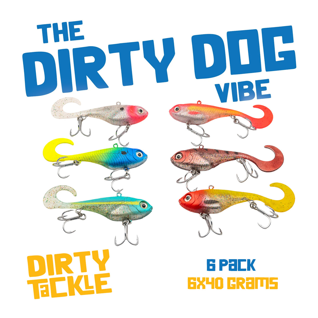 Dirty Dog Vibe – 40g Colour Sampler (6 Pack) – Dirty Tackle